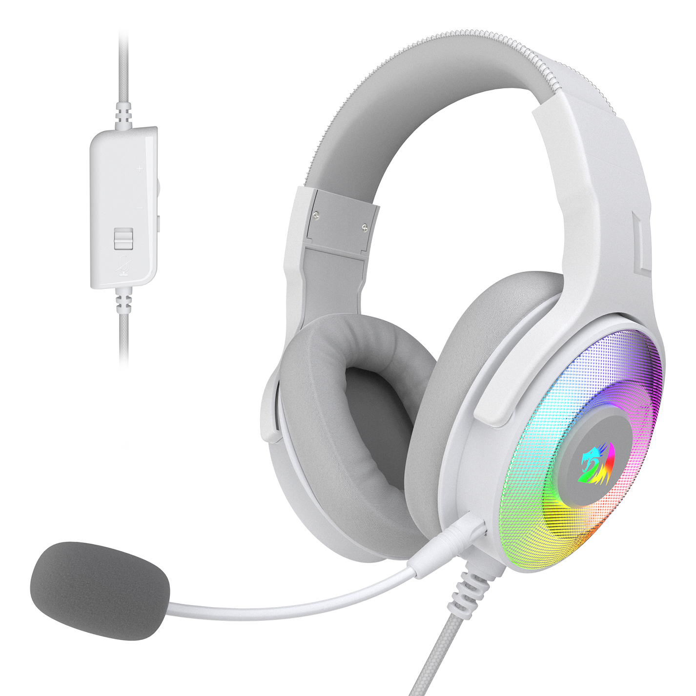 Redragon White RGB Gaming Headset PANDORA H350 for PC/PS4/XBOX One/NS ...