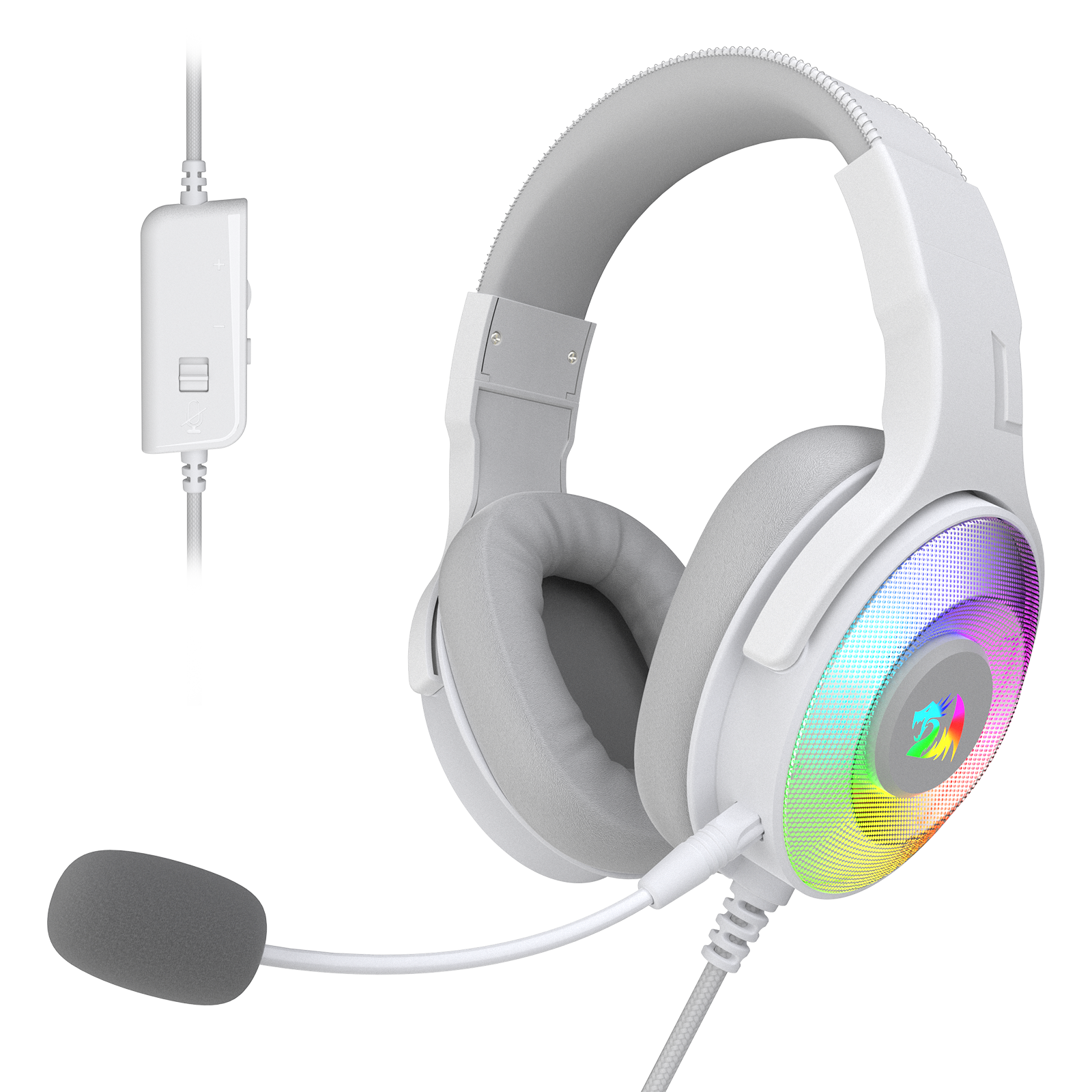 Redragon White RGB Gaming Headset PANDORA H350 for PC/PS4/XBOX One/NS ...